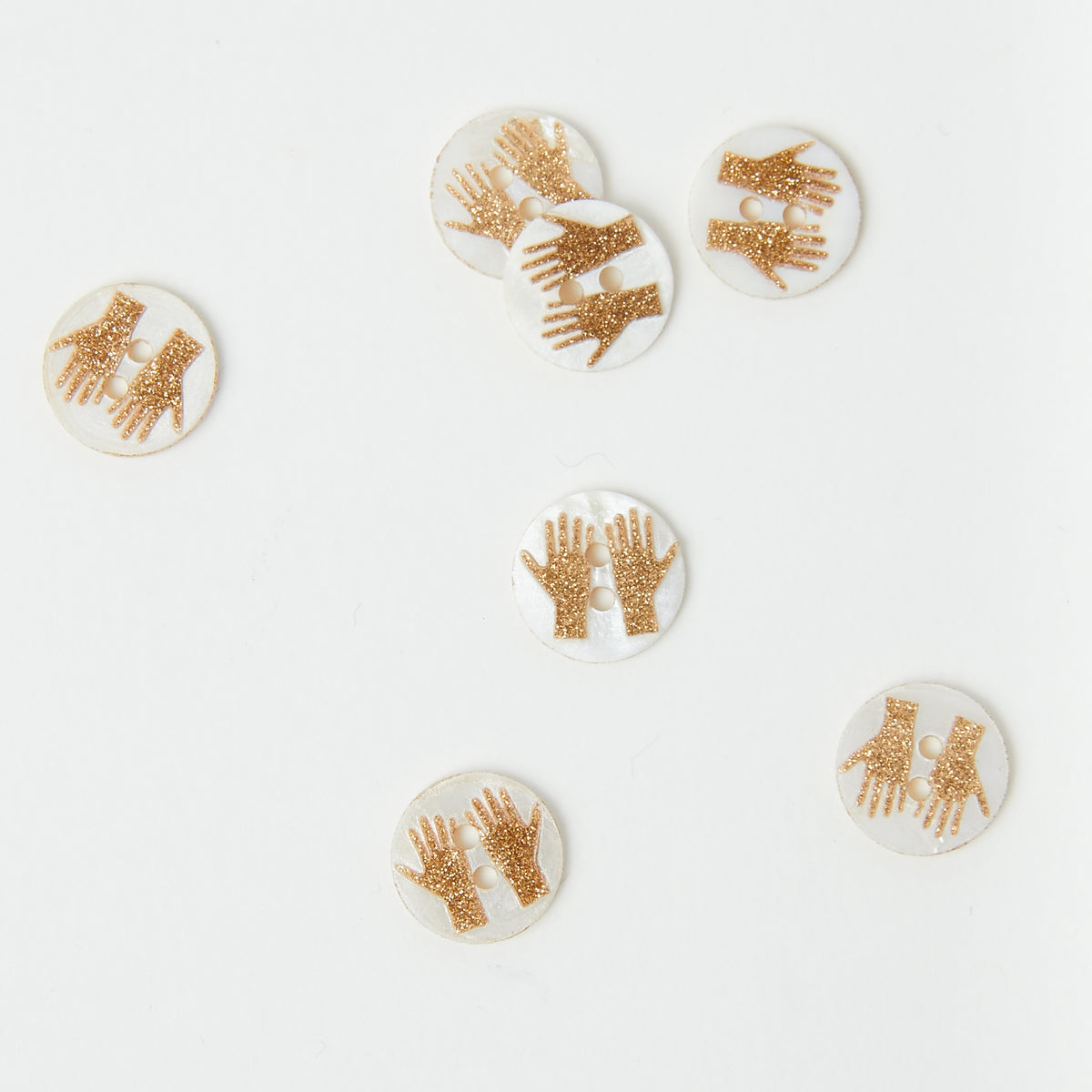 Gold Glitter Hands Button | Wild Hand